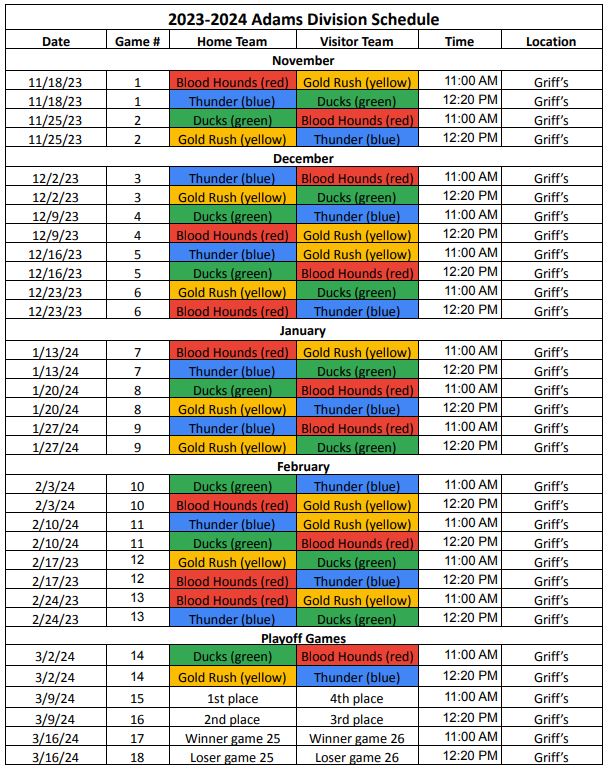 Adams Division – Griffins Youth Foundation